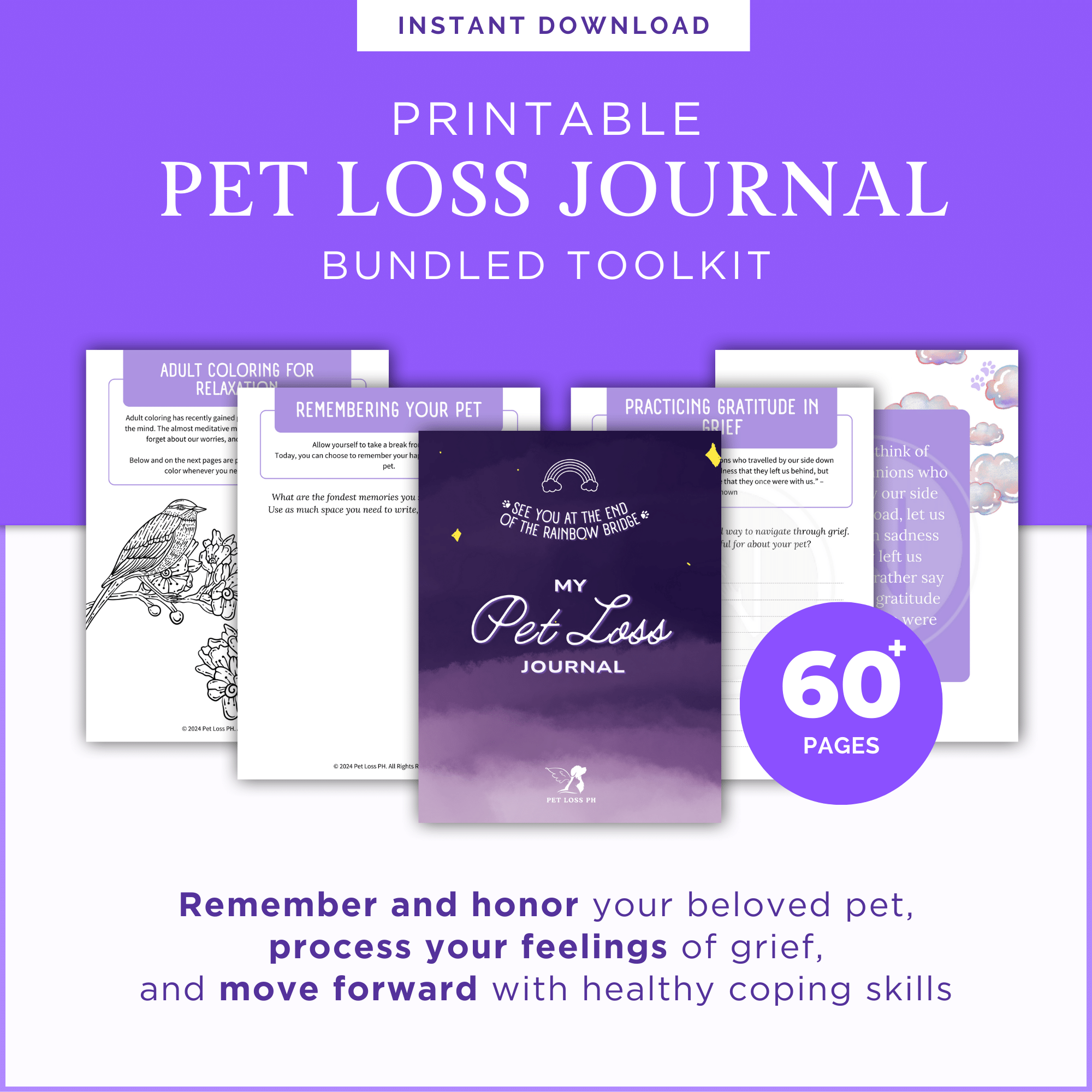 Printable Pet Loss Journaling Bundle Toolkit – Nakikiramay PH