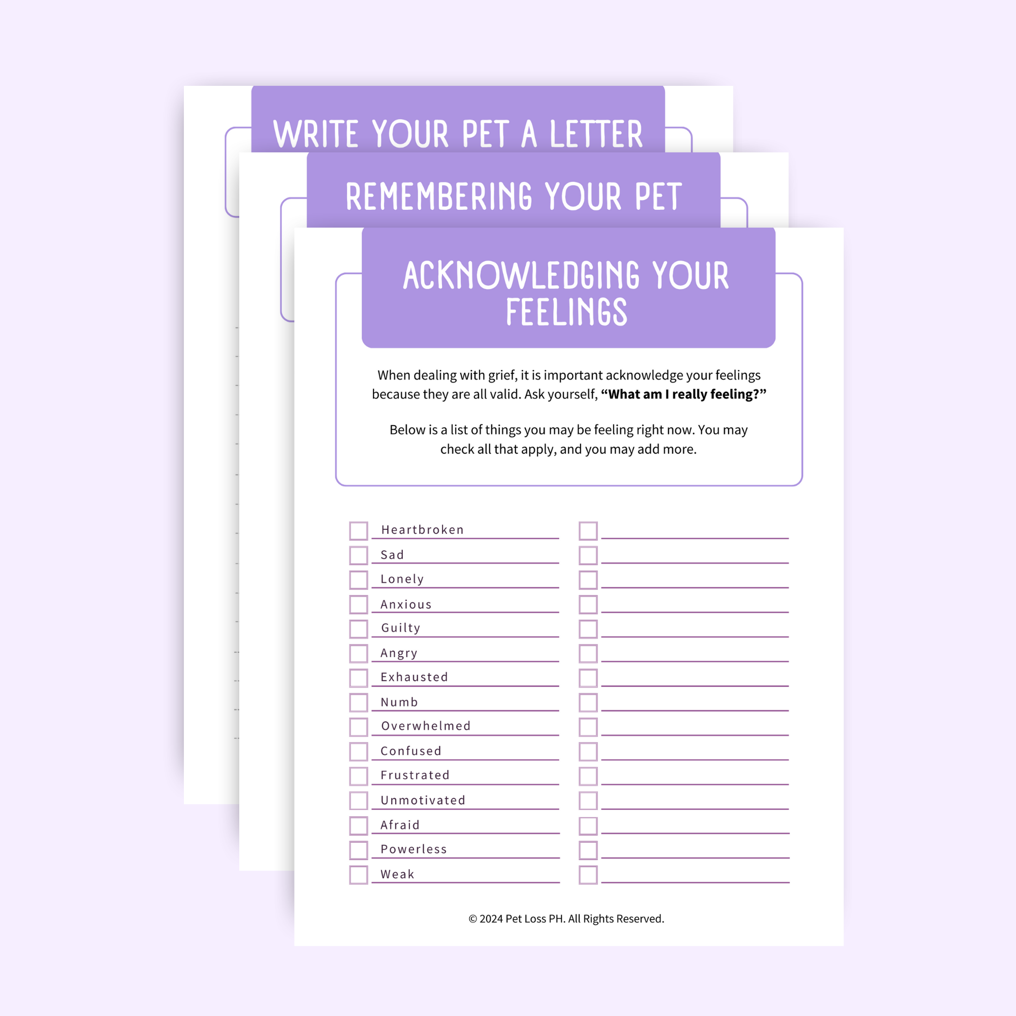 Printable Pet Loss Journaling Bundle Toolkit – Nakikiramay PH